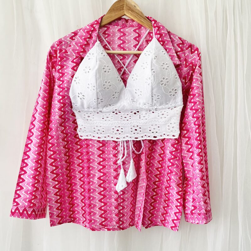 Lehriya Shirt and Hakoba Bralette Combo Set