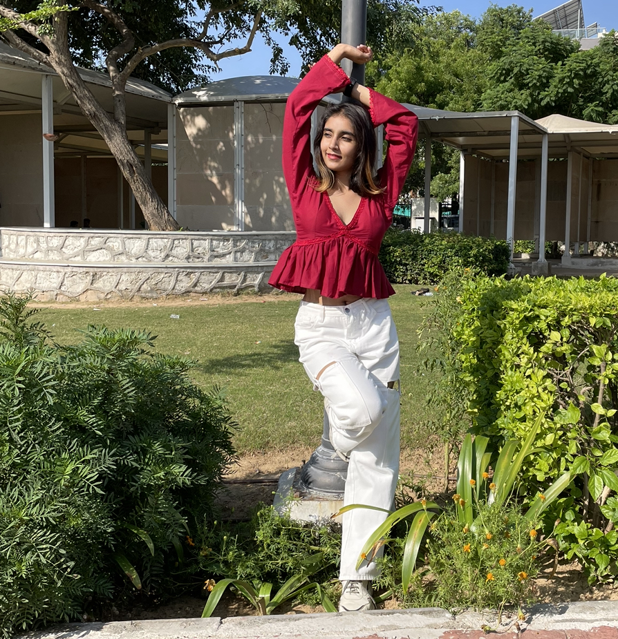 Plain Maroon Full Sleeves Cotton Top