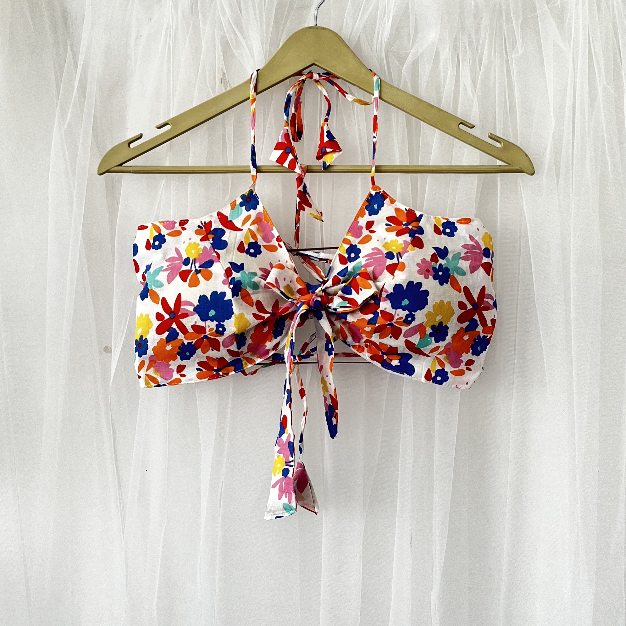 Multi Colour Print Cotton Bralette