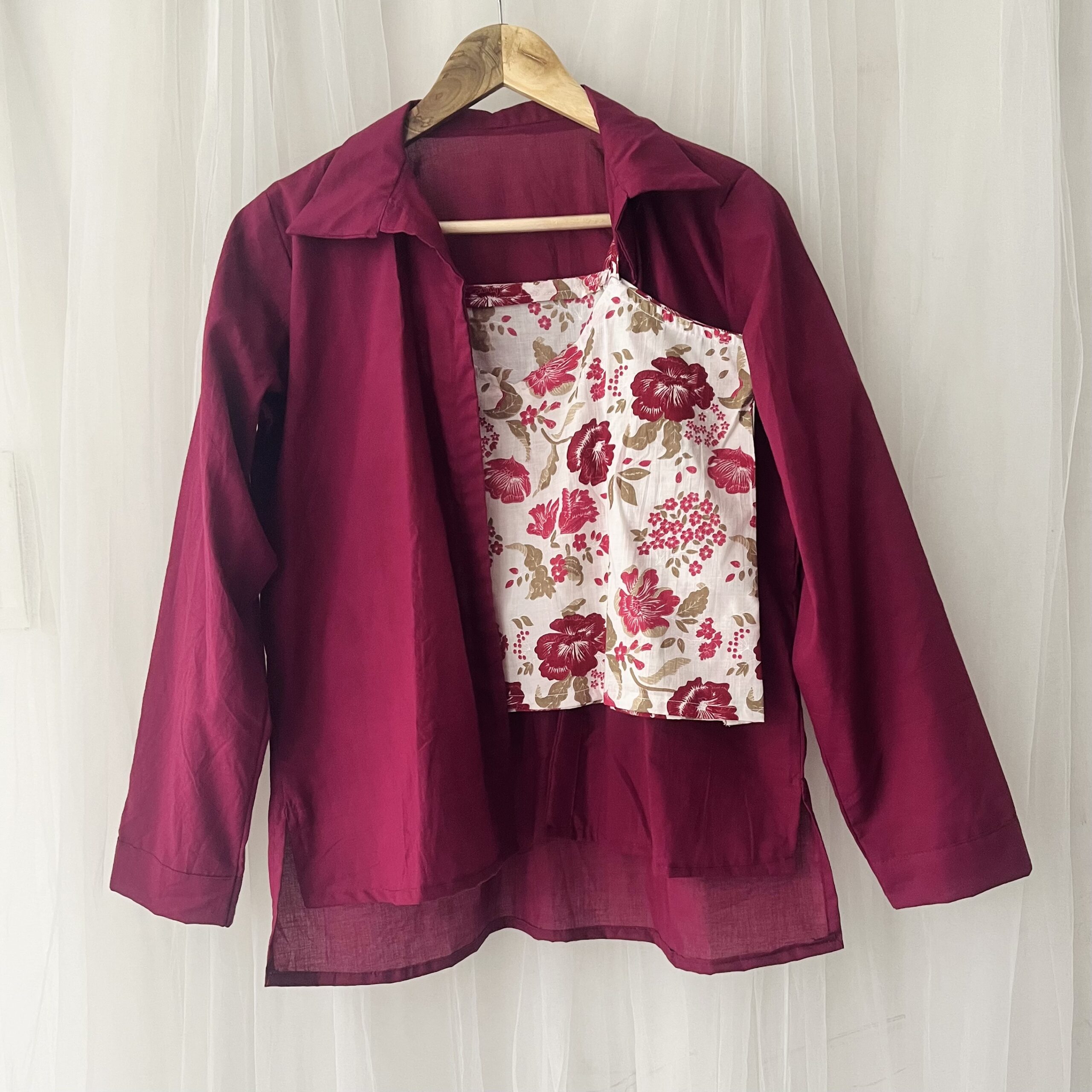 Wine Floral Spaghetti Combo Set