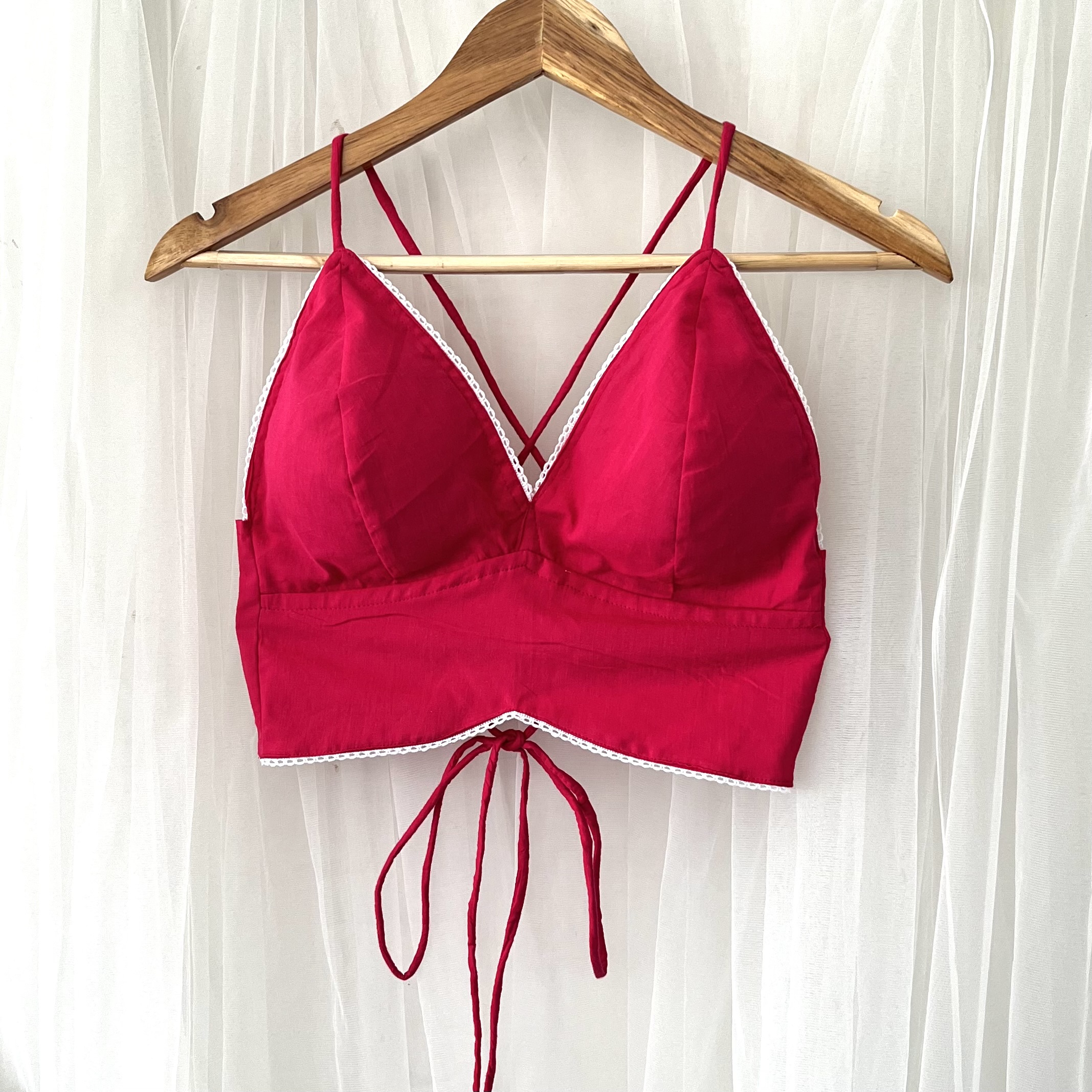 Plain Pink Cotton Bralette