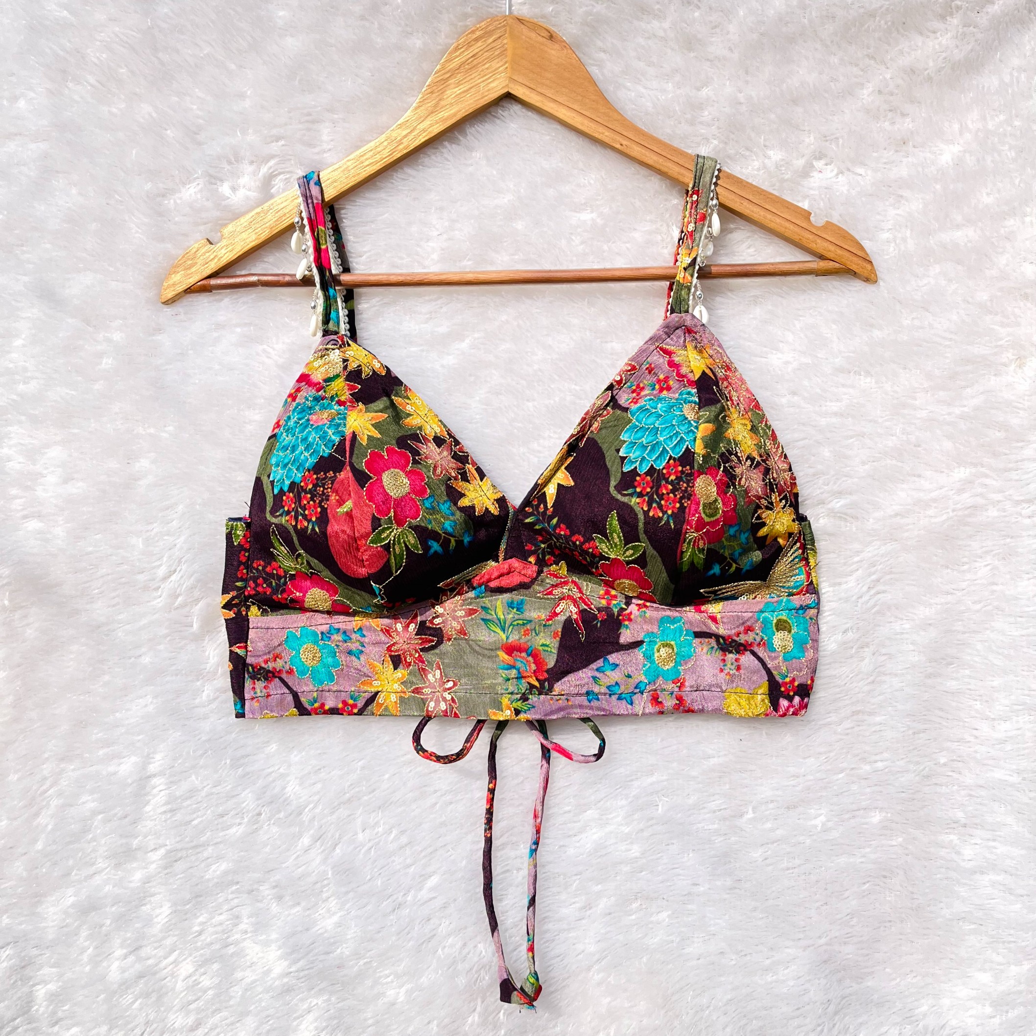 Multi Colour Abstract Work Bralette